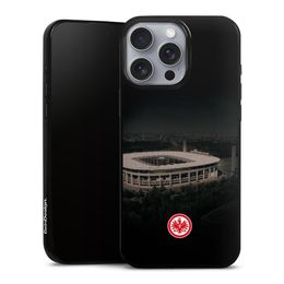 DeinDesign iPhone 16 Pro Max Handy Slim Case extra d&uuml;nn Silikon Handyh&uuml;lle schwarz H&uuml;lle Stadium Official Licensed Product Eintracht Frankfurt Silikon Slim Case