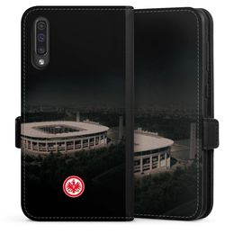 DeinDesign Galaxy A50 Handy Klapph&uuml;lle Handyh&uuml;lle aus Kunst Leder schwarz Flip Case Stadium Official Licensed Product Eintracht Frankfurt Sideflip mit Lasche