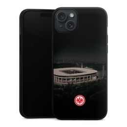 DeinDesign iPhone 15 Plus Handy Premium Silikon H&uuml;lle Handyh&uuml;lle schwarz Case Stadium Official Licensed Product Eintracht Frankfurt Silikon Premium Case