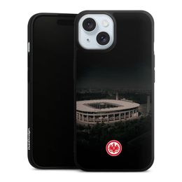 DeinDesign iPhone 15 Handy Premium Silikon H&uuml;lle Handyh&uuml;lle schwarz Case Stadium Official Licensed Product Eintracht Frankfurt Silikon Premium Case