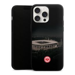 DeinDesign iPhone 15 Pro Max Handy Premium Silikon H&uuml;lle Handyh&uuml;lle schwarz Case Stadium Official Licensed Product Eintracht Frankfurt Silikon Premium Case