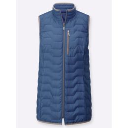 WITT Damen Steppweste aus recyceltem Polyester, jeansblau, Gr&ouml;&szlig;e 44