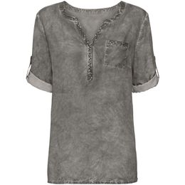 WITT Damen Tunika in oil dyed-Waschung, grau, Gr&ouml;&szlig;e 48