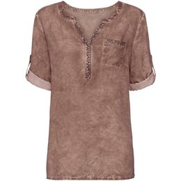 WITT Damen Tunika in oil dyed-Waschung, rostrot, Gr&ouml;&szlig;e 52