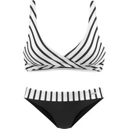 Lascana Damen Triangel-Bikini, schwarz-wei&szlig;, Gr&ouml;&szlig;e 34B