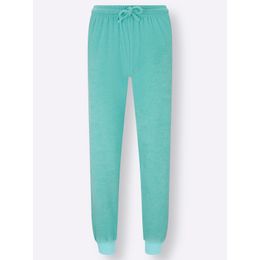 w&auml;schepur w&auml;schepur Damen Schlafanzug aus Feinfrottee, mint-geringelt, Gr&ouml;&szlig;e 36/38
