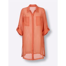 feel good Damen Strandbluse mit krempelbaren 3/4-&Auml;rmeln, papaya, Gr&ouml;&szlig;e 36/38