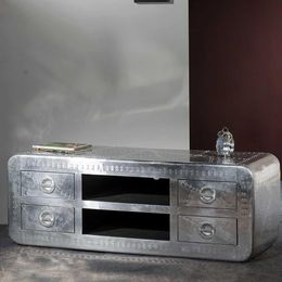 Pharao24.de TV-Lowboard in Silber Industry Style
