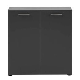 Pharao24.de Officeschrank in Anthrazit Metallgriffen