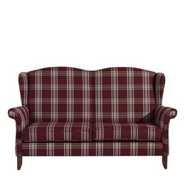 Pharao24.de Wohnzimmer Couch Karo rot im Landhausstil 193 cm breit