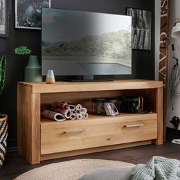 Pharao24.de TV Lowboard aus Wildeiche Massivholz einer Schublade