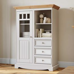 Pharao24.de Esszimmer Highboard zweifarbig im Landhausstil Kiefer Massivholz