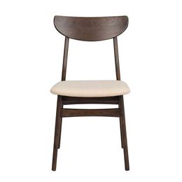 Pharao24.de Küchenstuhl in Eiche dunkel Beige (2er Set)