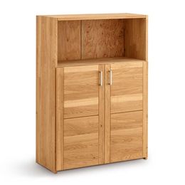 Pharao24.de Büroschrank mit zwei Türen aus Wildeiche Massivholz 112 cm hoch