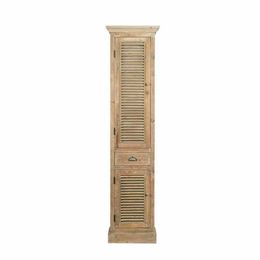 Pharao24.de Bad Hochschrank aus Kiefer Lamellen Optik 50 cm breit