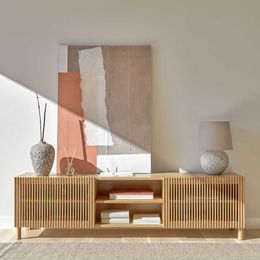 Pharao24.de Skandi Fernsehunterschrank in Eichefarben 180 cm breit