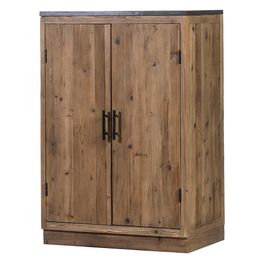 Pharao24.de Küchenschrank aus Massivholz und Stein 120 cm hoch