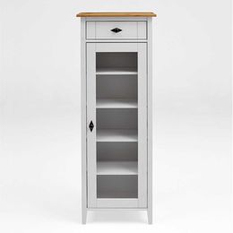 Pharao24.de Badezimmer Vitrine in Weiß Kiefer teilmassiv 55 cm breit