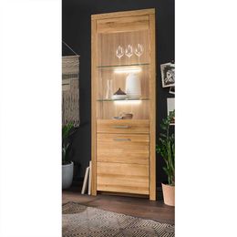 Pharao24.de Wildeiche Vitrine in modernem Design 2 Türen mit Soft Close