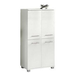 Pharao24.de Weißer Badschrank mit 4 Türen 60 cm breit