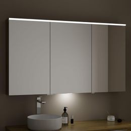 Burgbad Eqio Spiegelschrank mit LED-Aufsatzleuchte und LED-Waschtischbeleuchtung 140 cm Links