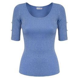 Influencer Shirt ' Ribbed lurex pull ' female Blue size M