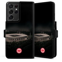 DeinDesign Galaxy S21 Ultra 5G Handy Klapph&uuml;lle Handyh&uuml;lle aus Kunst Leder schwarz Flip Case Stadium Official Licensed Product Eintracht Frankfurt Sideflip mit 