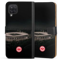 DeinDesign Galaxy A12 Handy Klapph&uuml;lle Handyh&uuml;lle aus Kunst Leder schwarz Flip Case Stadium Official Licensed Product Eintracht Frankfurt Sideflip mit langer 