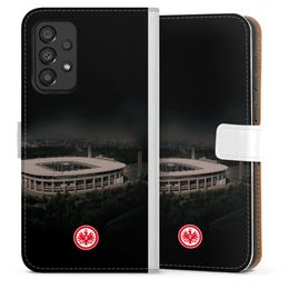 DeinDesign Galaxy A33 5G Handy Klapph&uuml;lle Handyh&uuml;lle aus Kunst Leder wei&szlig; Flip Case Eintracht Frankfurt Official Licensed Product Stadium Sideflip mit Lasche