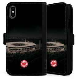 DeinDesign iPhone X Handy Klapph&uuml;lle Handyh&uuml;lle aus Kunst Leder schwarz Flip Case Stadium Official Licensed Product Eintracht Frankfurt Sideflip mit langer 