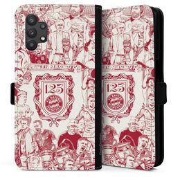 DeinDesign Galaxy A32 5G Handy Klapph&uuml;lle Handyh&uuml;lle aus Kunst Leder schwarz Flip Case Official Licensed Product Fcb 125 Jahre Fc Bayern M&uuml;nchen Sideflip mit 