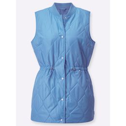 WITT Damen Longweste mit Taillenregulierung, mittelblau, Gr&ouml;&szlig;e 46