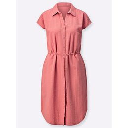 WITT Damen Hemdblusenkleid mit Bindeg&uuml;rtel, flamingo, Gr&ouml;&szlig;e 44