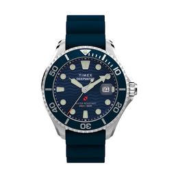 Timex Uhr 'Deep Water Meridian 200' Herren Gr&ouml;&szlig;e One Size blau / silber