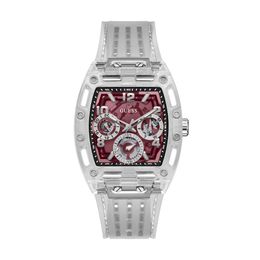 Guess Uhr 'GT Phoenix' Herren Gr&ouml;&szlig;e One Size dunkelrot / silber / transparent