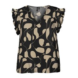 Vero Moda Curve Bluse 'VMCVera' Damen Gr&ouml;&szlig;e 5XL beige / schwarz