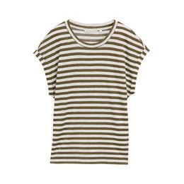 Tom Tailor Denim T-Shirt Damen Gr&ouml;&szlig;e L oliv / wei&szlig;