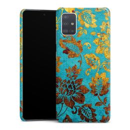 DeinDesign Galaxy A51 Handy Premium Case Smartphone Handyh&uuml;lle Schutzh&uuml;lle gl&auml;nzend Flowers Vintage Ornament Premium Case