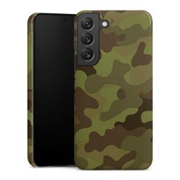 DeinDesign Galaxy S22 Handy Premium Case Smartphone Handyh&uuml;lle Schutzh&uuml;lle gl&auml;nzend Camouflage Tarnmuster Army Premium Case