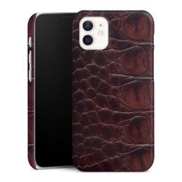 DeinDesign iPhone 12 mini Handy Premium Case Smartphone Handyh&uuml;lle Schutzh&uuml;lle gl&auml;nzend Leather Crocodile Animal Print Premium Case