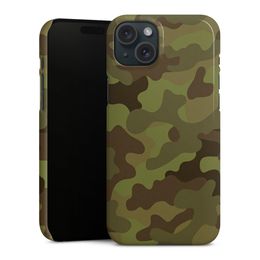 DeinDesign iPhone 15 Plus Handy Premium Case Smartphone Handyh&uuml;lle Schutzh&uuml;lle gl&auml;nzend Camouflage Tarnmuster Army Premium Case