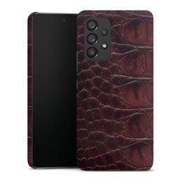 DeinDesign Galaxy A53 5G Handy Premium Case Smartphone Handyh&uuml;lle Schutzh&uuml;lle gl&auml;nzend Animal Print Crocodile Leather Premium Case