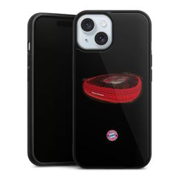 DeinDesign iPhone 15 Handy Gallery Case Handyh&uuml;lle 9H Geh&auml;rtetes Glas R&uuml;ckseite H&uuml;lle Fc Bayern M&uuml;nchen Fcb Official Licensed Product Stadium Gallery Case