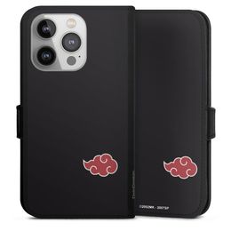DeinDesign iPhone 14 Pro Handy Klapph&uuml;lle Handyh&uuml;lle aus Kunst Leder schwarz Flip Case Naruto Shippuden Akatsuki Official Licensed Product Sideflip mit langer 
