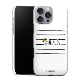 DeinDesign iPhone 16 Pro Max Handy Premium Case Smartphone Handyh&uuml;lle Schutzh&uuml;lle gl&auml;nzend Snoopy Dog Peanuts Premium Case