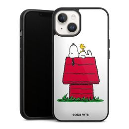 DeinDesign iPhone 14 Handy Gallery Case Handyh&uuml;lle 9H Geh&auml;rtetes Glas R&uuml;ckseite H&uuml;lle Snoopy Peanuts Official Licensed Product Gallery Case