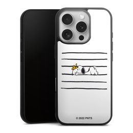 DeinDesign iPhone 16 Pro Handy Gallery Case Handyh&uuml;lle 9H Geh&auml;rtetes Glas R&uuml;ckseite H&uuml;lle Snoopy Dog Peanuts Gallery Case