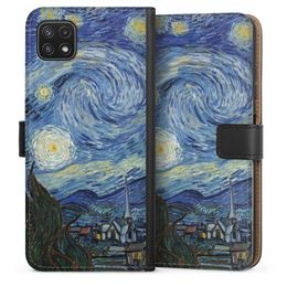 DeinDesign Galaxy A22 5G Handy Klapph&uuml;lle Handyh&uuml;lle aus Kunst Leder schwarz Flip Case Kunst The Starry Night Sideflip mit langer Lasche