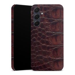 DeinDesign Galaxy A55 5G Handy Premium Case Smartphone Handyh&uuml;lle Schutzh&uuml;lle matt Leather Crocodile Animal Print Premium Case