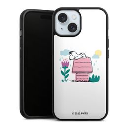 DeinDesign iPhone 15 Handy Gallery Case Handyh&uuml;lle 9H Geh&auml;rtetes Glas R&uuml;ckseite H&uuml;lle Snoopy Dog Official Licensed Product Gallery Case